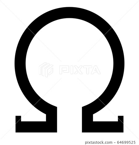 Omega greek symbol capital letter uppercase font - Stock Illustration ...