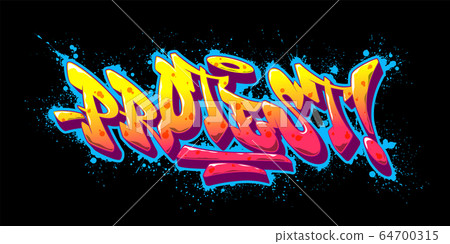 Protest font in old school graffiti style.... - Stock Illustration ...