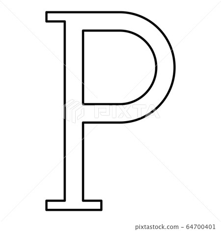 Rho greek symbol capital letter uppercase font - Stock Illustration ...