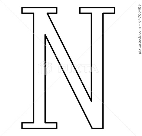 Nu greek symbol capital letter uppercase font - Stock Illustration ...