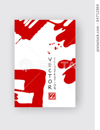 Red ink brush stroke on white background. Japanese - Stock Illustration ...