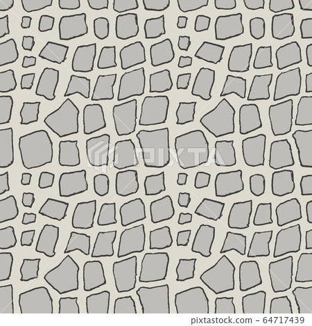 Stones handdrawn seamless gray pattern. Vector... - Stock Illustration ...