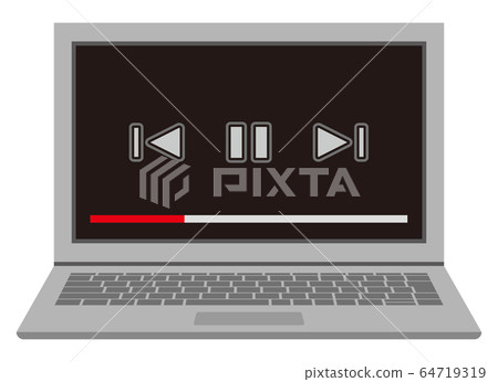 Video playback screen of note PC - Stock Illustration [64719319] - PIXTA