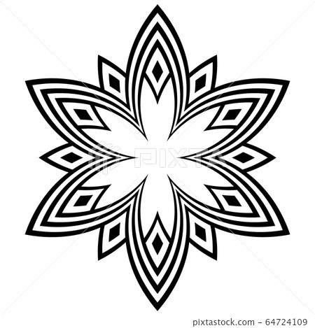 American symbol indigenous ethnic line flower sign - Stock Illustration ...