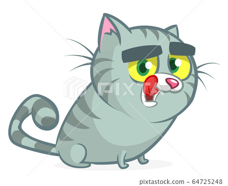 Cute and pretty cartoon kitty. Vector illustration - Stock Illustration ...
