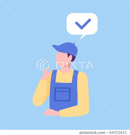 Plumber Thinking of Completed Task, Person... - Stock Illustration ...