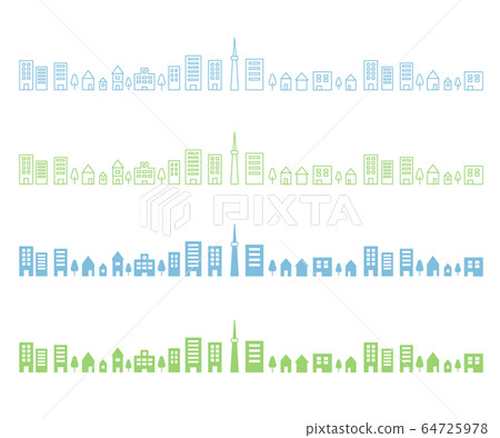 Cityscape background illustration / town / simple - Stock Illustration ...
