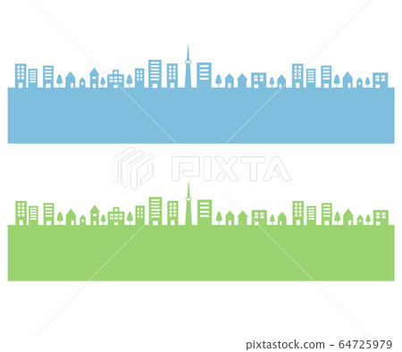 Cityscape background illustration / town / simple - Stock Illustration ...