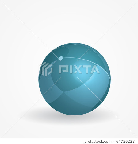 3d isometric blue glossy ball. Jpeg illustration. - Stock Illustration ...