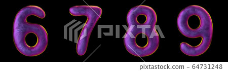 Number set 6, 7, 8, 9 made of realistic 3d... - Stock Illustration ...