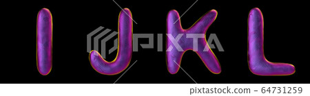 Letters set I, J, K, L made of realistic 3d... - Stock Illustration ...
