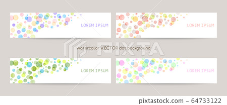 Colorful watercolor dot pattern banner - Stock Illustration [64733122 ...