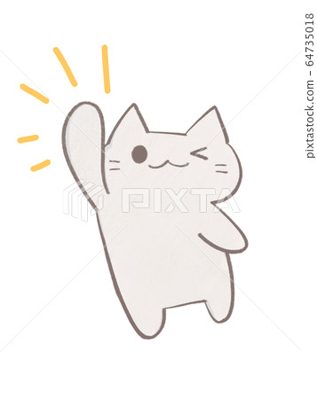 Cheer cat illustration - Stock Illustration [64735018] - PIXTA