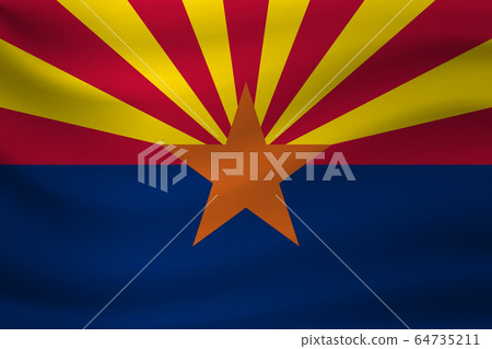 Waving flag of Arizona. Vector illustration - Stock Illustration ...