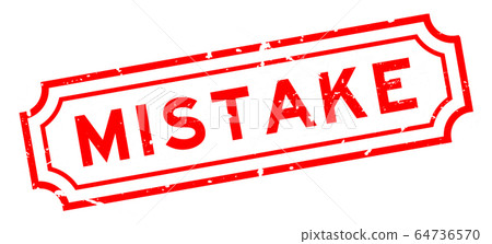 Grunge red mistake word rubber business seal stamp-插圖素材 [64736570 ...