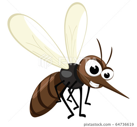 Insect mosquito flies and smiles on a white - Stock Illustration ...