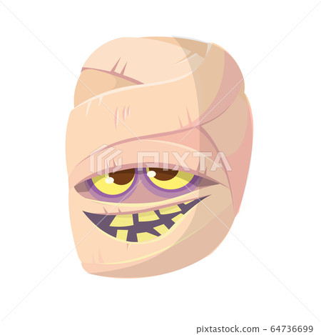 Cartoon smiling mummy face icon. Vector clip... - Stock Illustration ...