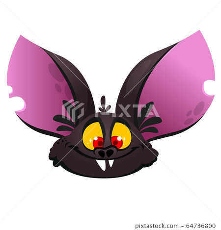 Cartoon bat head icon. Halloween vector bat... - Stock Illustration ...