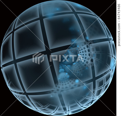 Fractal background - blue disk, computer-generated - Stock Illustration ...