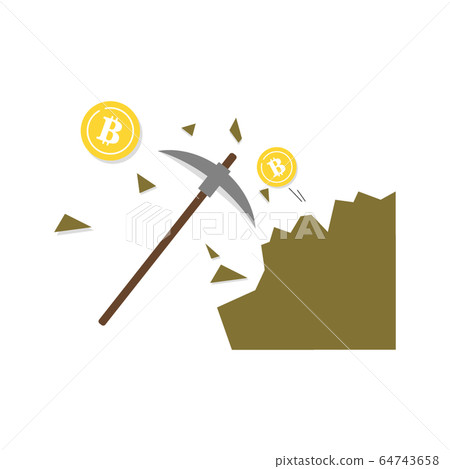 Mining Bitcoin mining pickaxe - Stock Illustration [64743658] - PIXTA
