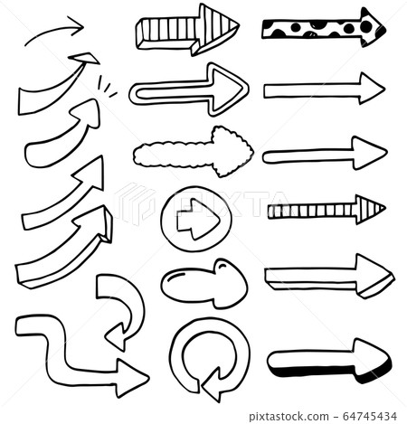 Handwritten arrow illustration set - Stock Illustration [64745434] - PIXTA