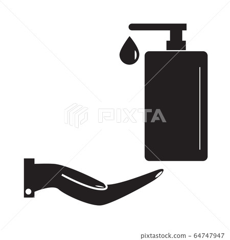 hand, liquid soap icon on white background.... - Stock Illustration ...