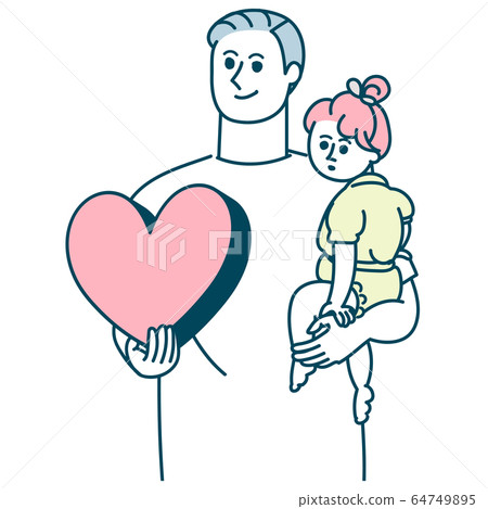 Parent and child with a heart - Stock Illustration [64749895] - PIXTA
