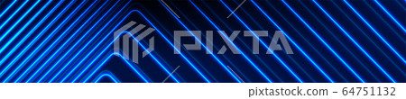 Blue glowing neon lines abstract tech banner - Stock Illustration ...