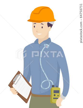 Man Worker Personal Air Sampling Illustration - Stock Illustration ...