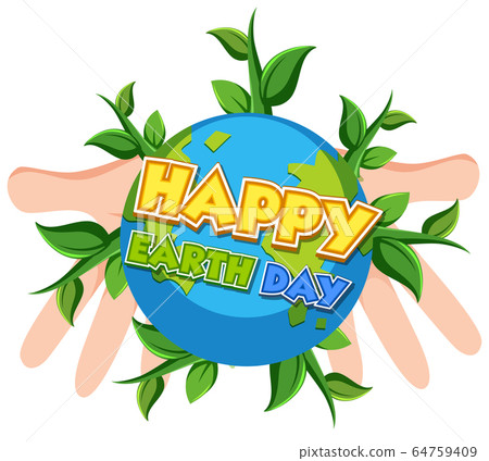 Poster design for happy earth day with human hands - Stock Illustration ...