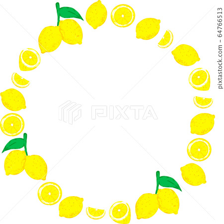 Lemon circle frame crayon - Stock Illustration [64766513] - PIXTA