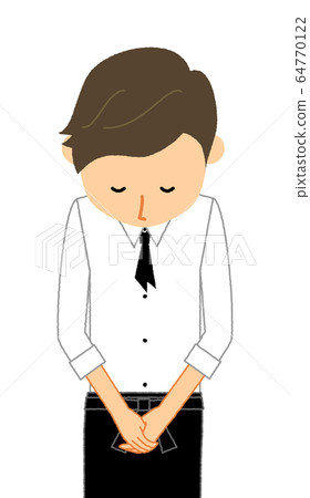 Cafe staff apology bow - Stock Illustration [64770122] - PIXTA