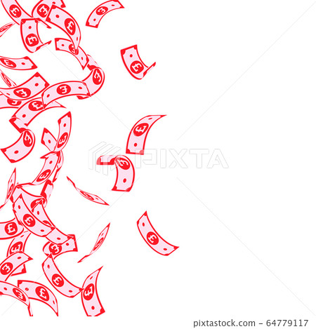 British pound notes falling. Floating GBP bills on - Stock Illustration ...