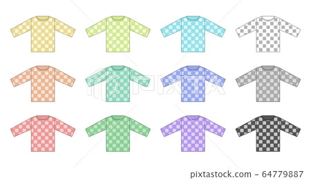 Square pattern T-shirt set - Stock Illustration [64779887] - PIXTA