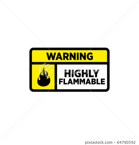Symbol and logo about warning of highly flammable - Stock Illustration ...