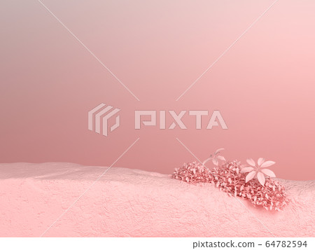 Pink pastel background with stone slab and... - Stock Illustration ...