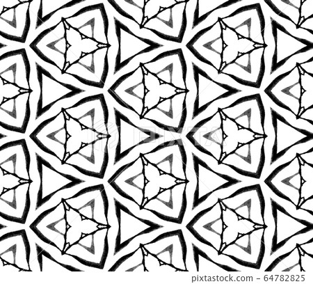 Black and white summer seamless pattern. Hand draw - Stock Illustration ...