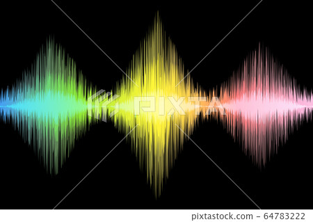 Colorful sound waves oscillating glow light - Stock Illustration ...