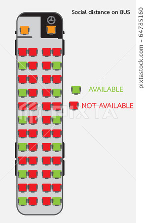 social distance on bus public transportation - Stock Illustration ...