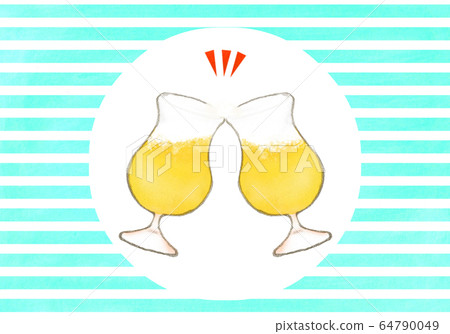 Round beer glasses toast border background - Stock Illustration ...