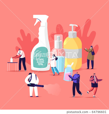 Coronavirus Prevention Measures Concept Tiny Characters Wash Hands with ...