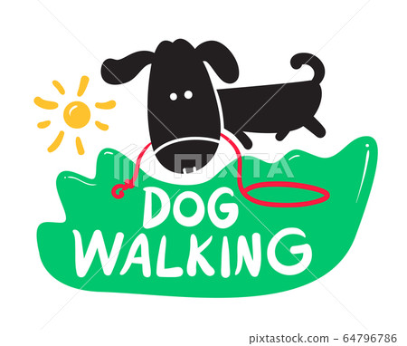 Dog Walking Creative Banner, Pet Service... - Stock Illustration ...