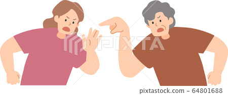 Young woman and grandmother arguing - Stock Illustration [64801688] - PIXTA