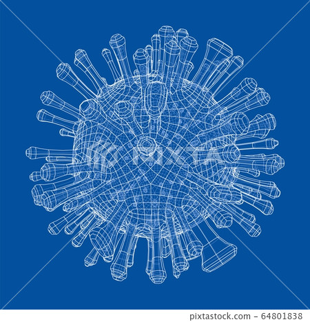 Vector wire-frame model of a virus - Stock Illustration [64801838] - PIXTA