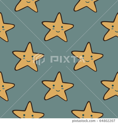 Character star shapes seamless pattern. Design for - Stock Illustration ...