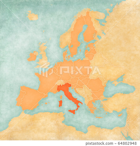 Map of European Union - Italy - Stock Illustration [64802948] - PIXTA