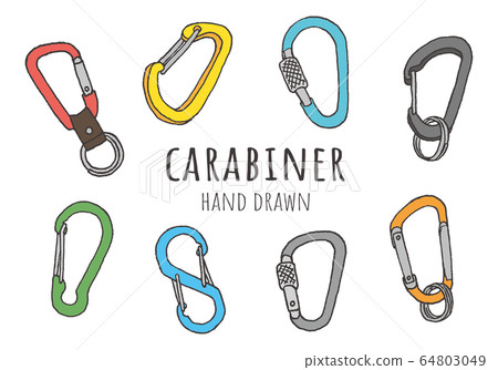 Carabiner hand drawn illustration (color) - Stock Illustration ...