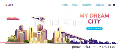 City buildings landscape concept banner - Stock Illustration [64803450 ...