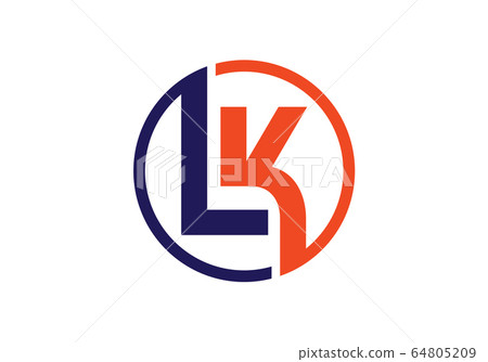 Initial Monogram Letter L K Logo Design Vector... - Stock Illustration ...