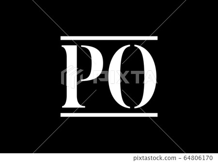 Initial Monogram Letter P O Logo Design Vector... - Stock Illustration ...